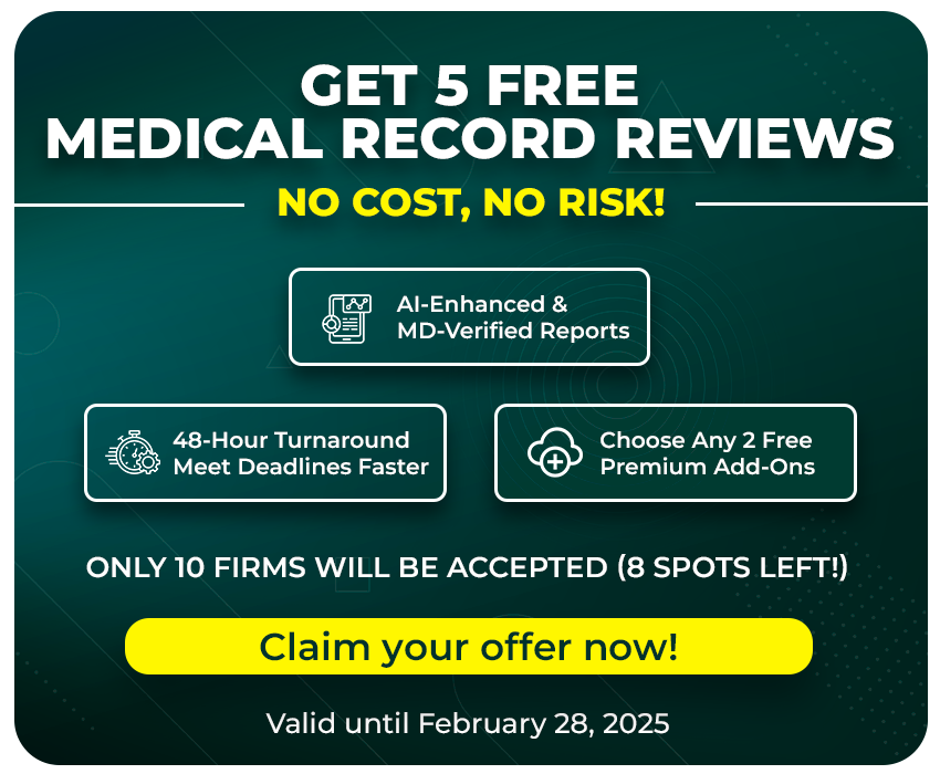 Medical Record Review Services | 5 Free AI + MD-Verified Cases
